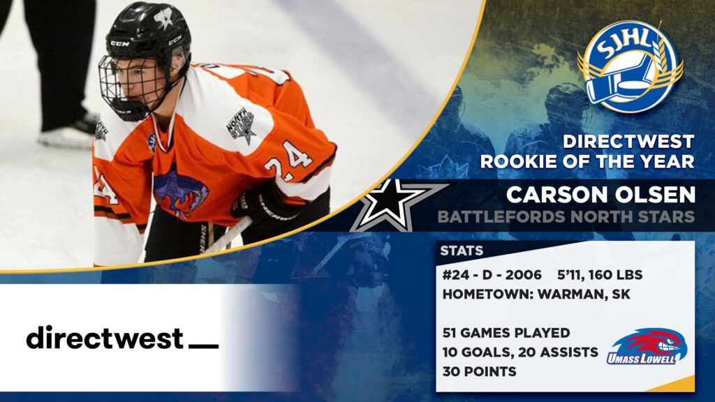 SJHL Rookie of the Year… Carson OLSEN!! | Battlefords North Stars